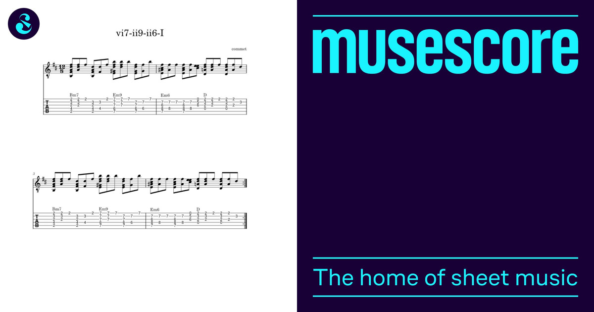 Vi7-ii9-ii6-I – commet vi7-ii9-ii6-I Sheet music for Guitar (Solo ...
