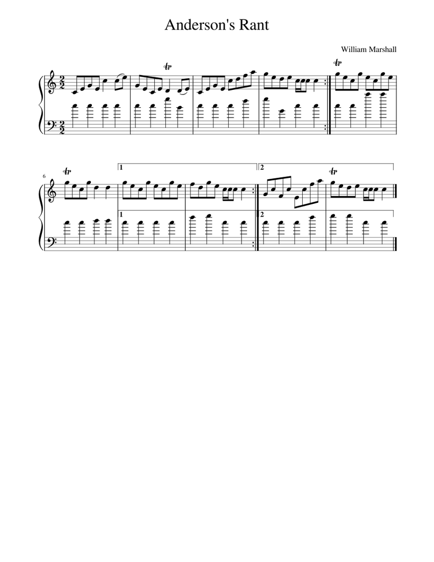 William Marshall - Anderson's Rant Sheet music for Piano (Piano Duo ...