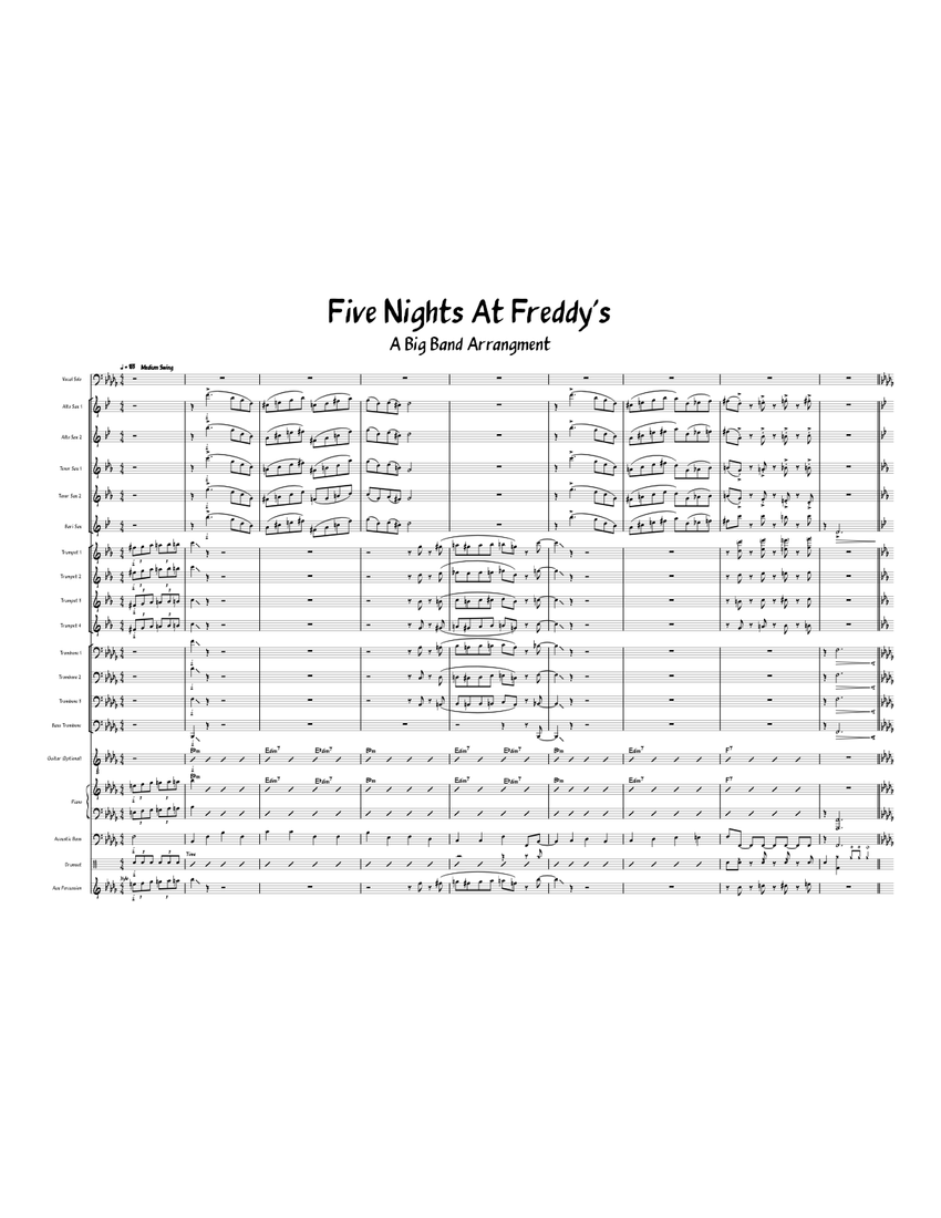 Five Nights At Freddy's | 8Bit Jazz Band transcription Sheet Music with ...