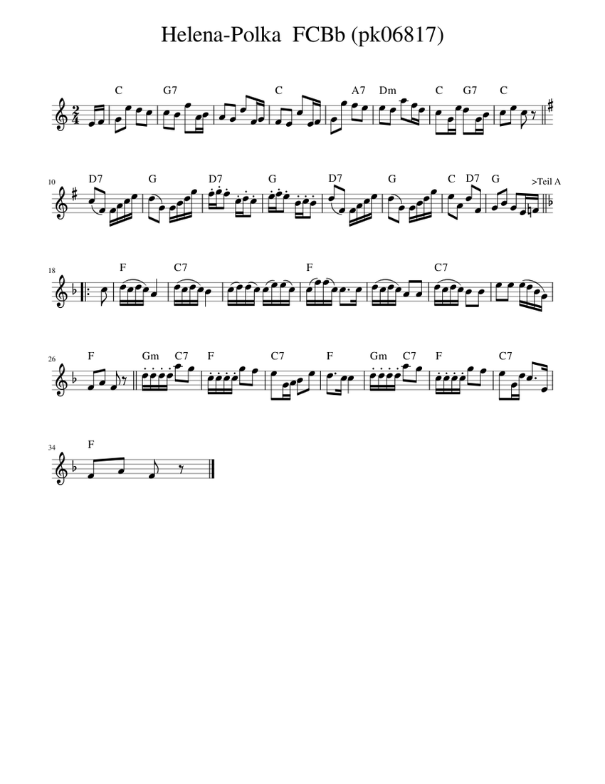 Helena-Polka FCBb (pk06817) Sheet Music with Chords for Accordion (Solo ...