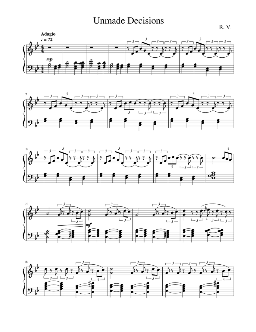 Unmade Decisions - Hervé Grauling - piano tutorial