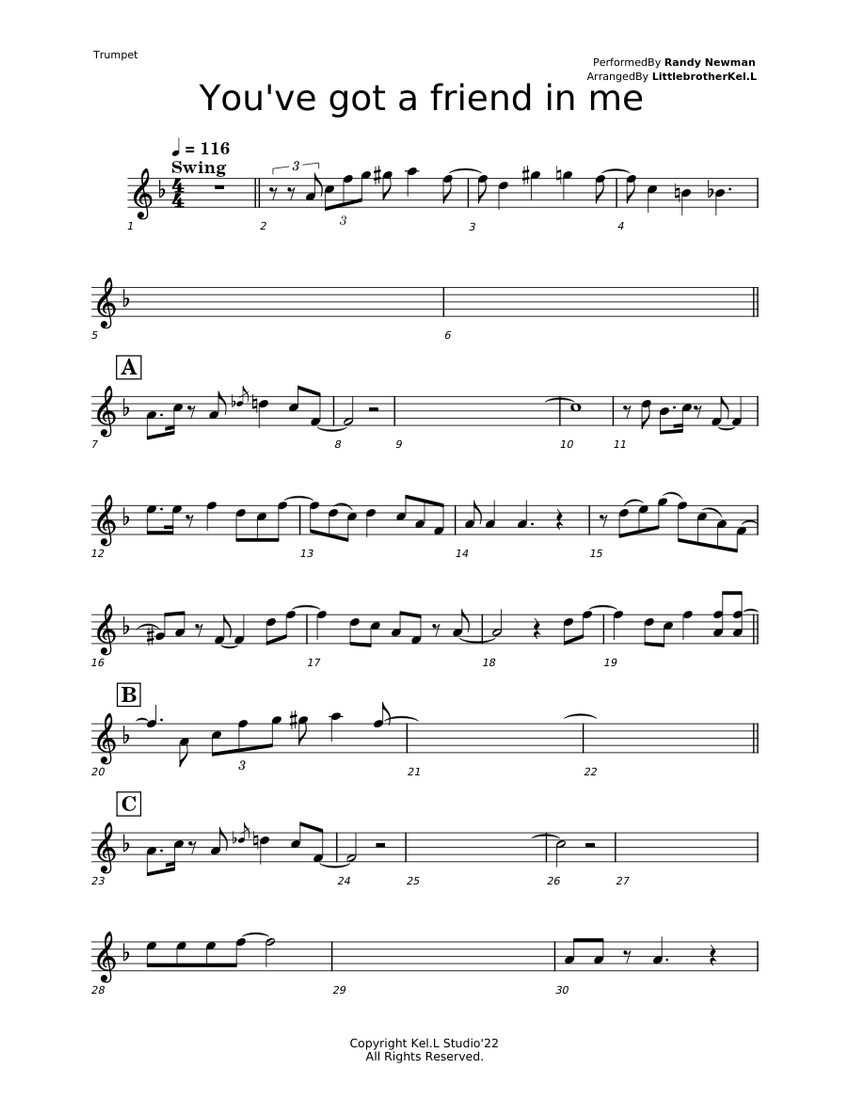 【Preview】You've Got A Friend In Me (from Toy Story) – Randy Newman ...