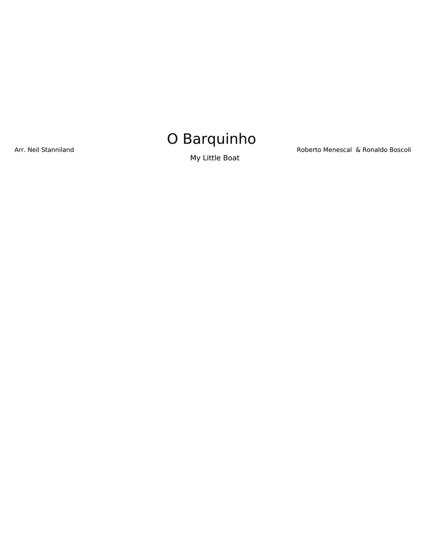 O Barquinho – Roberto Menescal & Ronaldo Boscoli Sheet Music with ...