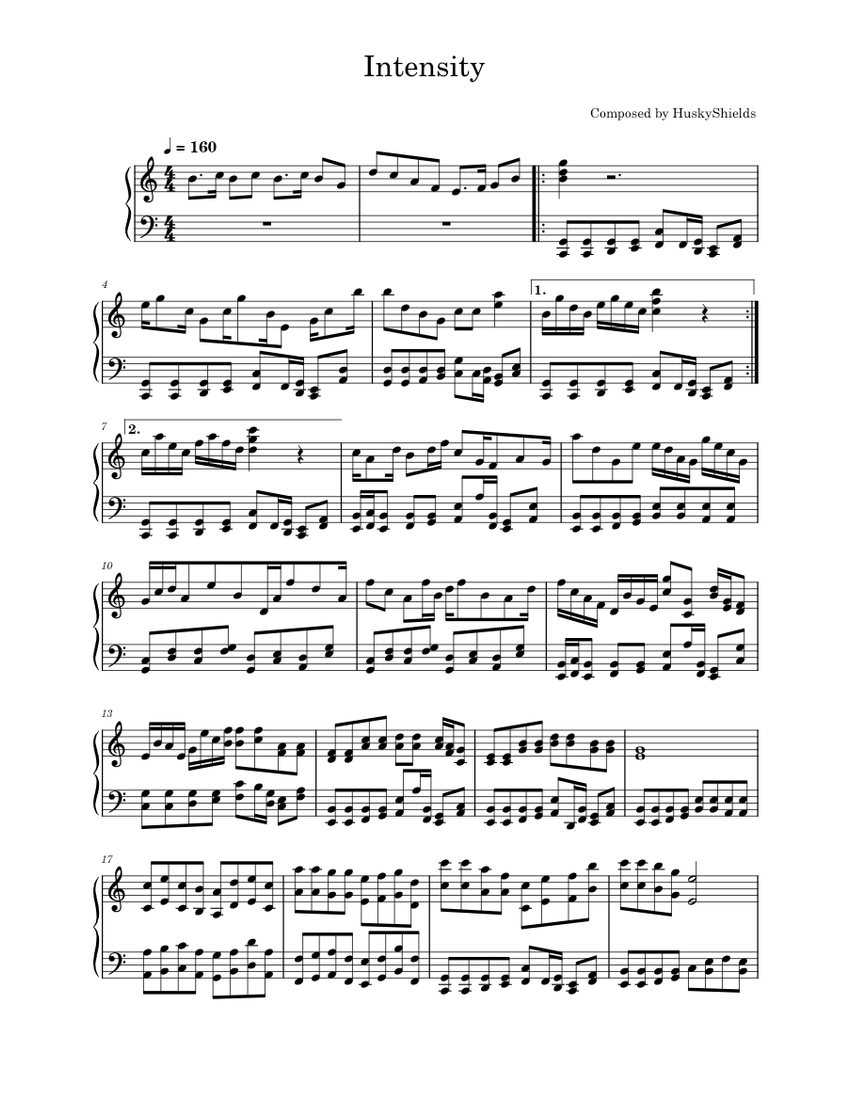 Intensity Sheet music for Piano (Solo) | Musescore.com
