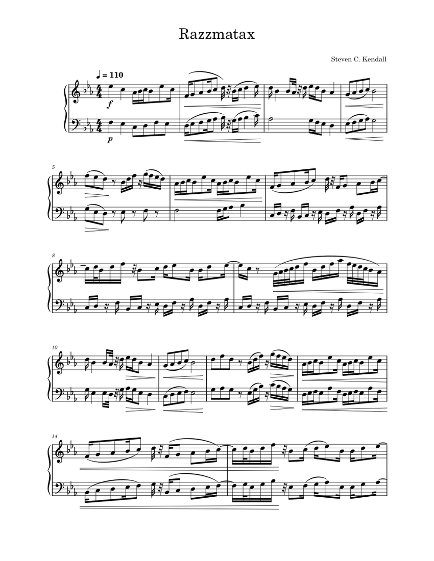 Razzmataz – Steven C. Kendall Sheet Music for Piano (Solo) | MuseScore.com