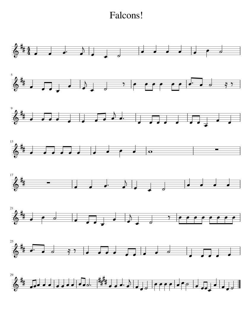 Falcons! Sheet music for Piano (Solo) Easy | Musescore.com