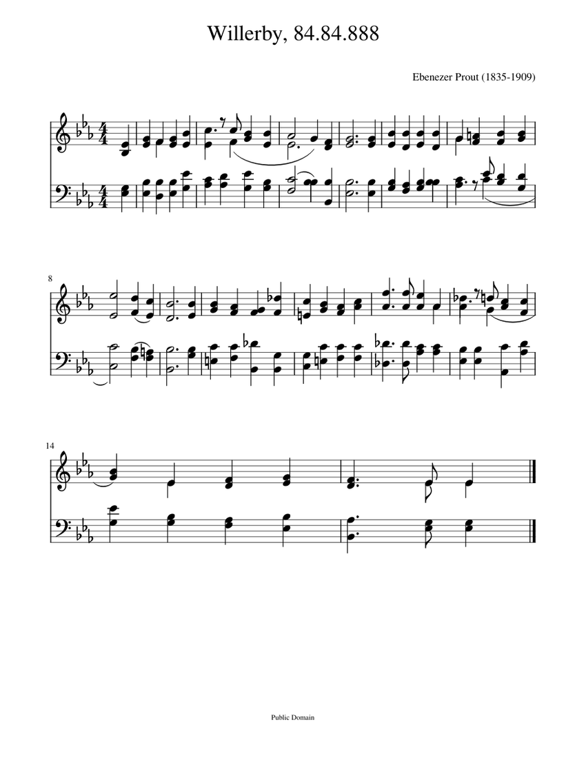 Willerby - Ebenezer Prout Sheet music for Piano (Piano Duo) | Musescore.com