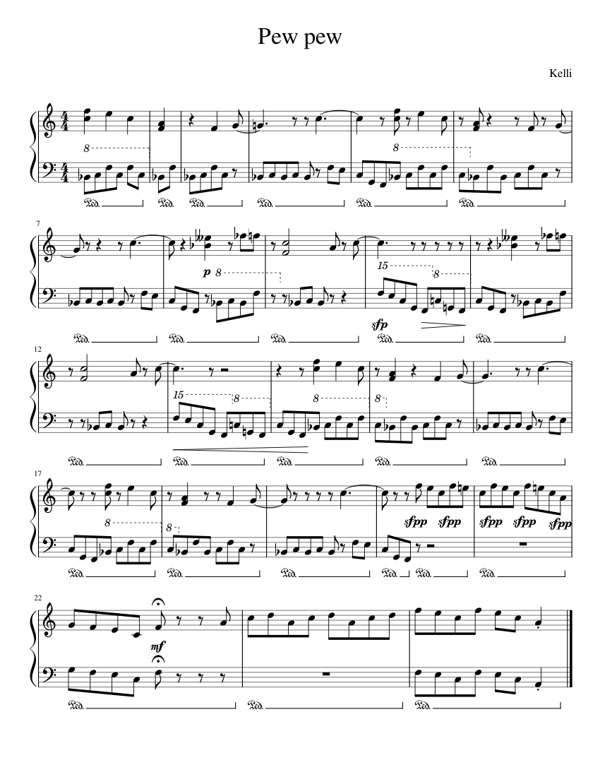 Pew pew Sheet music for Piano (Solo) Easy | Musescore.com