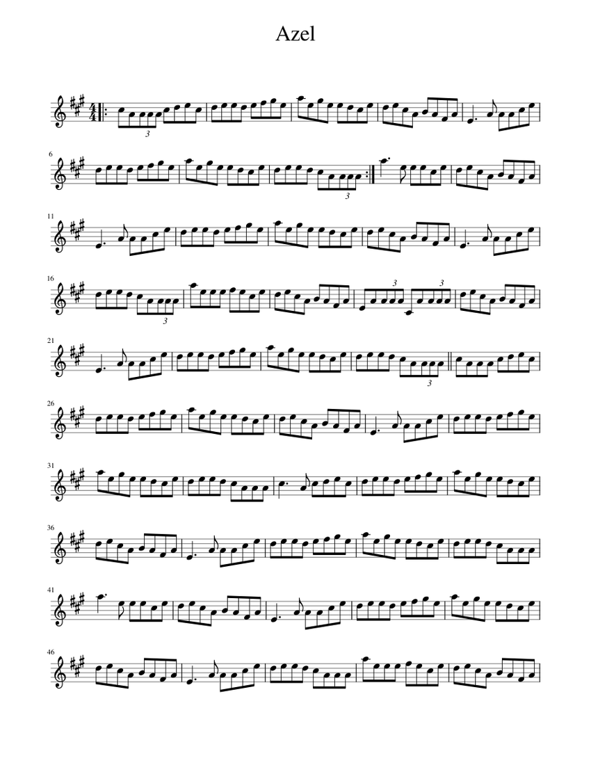 Azel Sheet music for Piano (Solo) Easy | Musescore.com