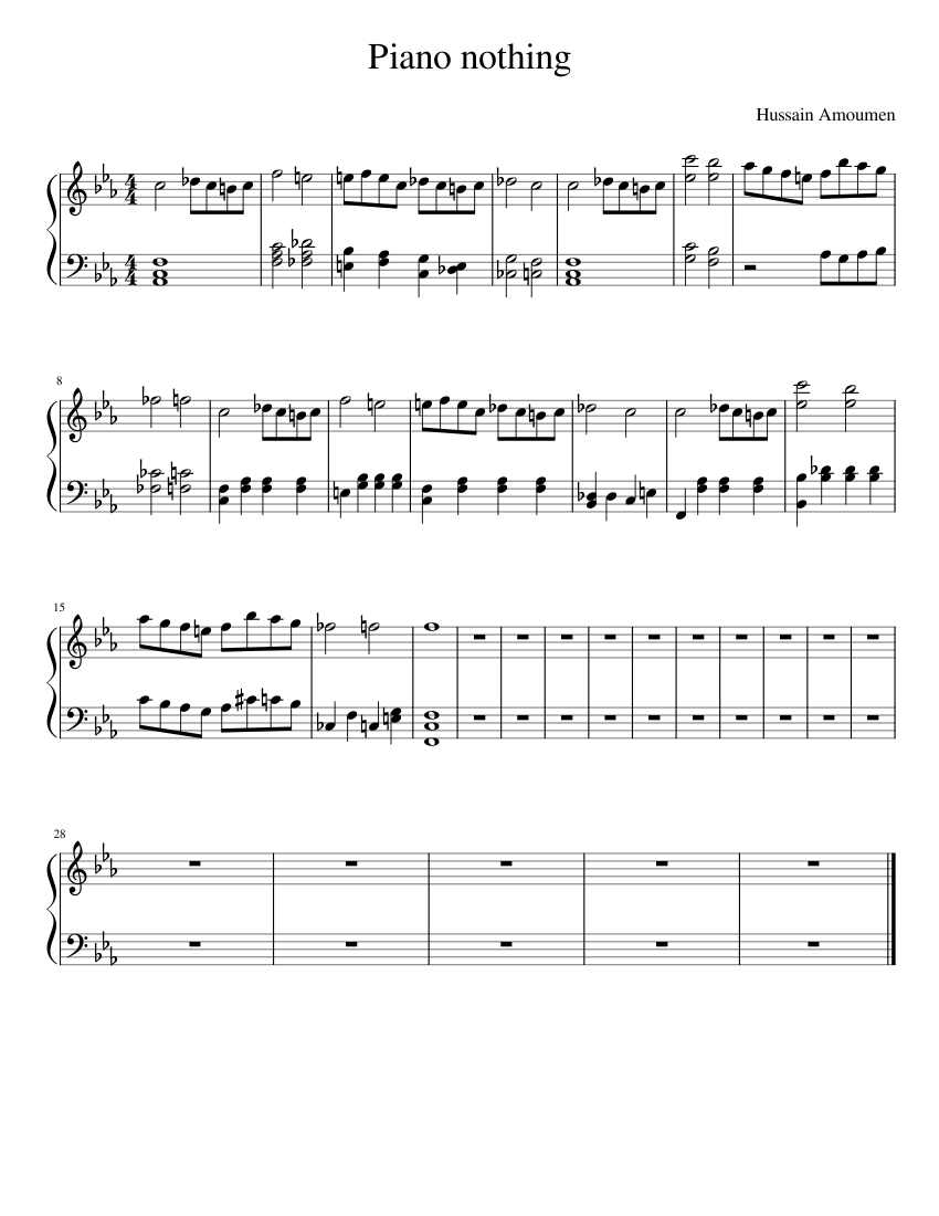 Piano nothing Sheet music for Piano (Solo) Easy | Musescore.com