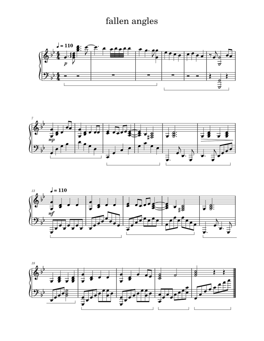 fallen_angles Sheet music for Piano (Solo) Easy | Musescore.com