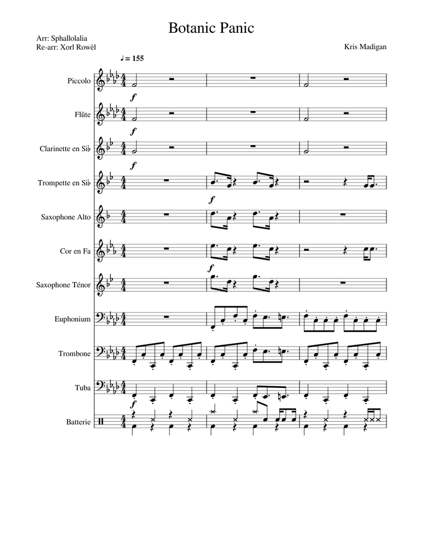 Botanic Panic - Cuphead Sheet Music for Trombone, Euphonium, Tuba ...