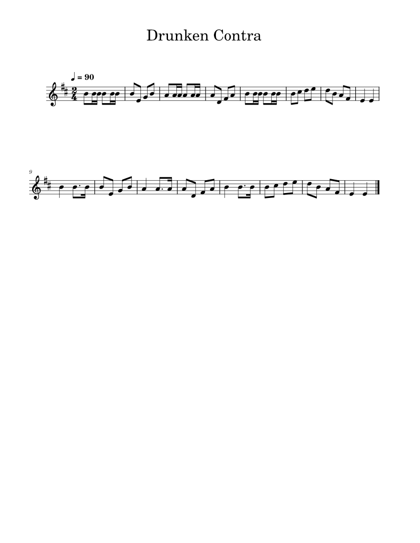 Drunken Contra Sheet Music for Clarinet contrabass (Solo) | MuseScore.com