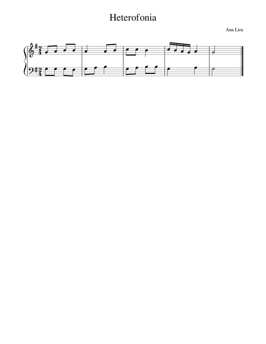 Heterofonia Sheet music for Piano (Solo) | Musescore.com