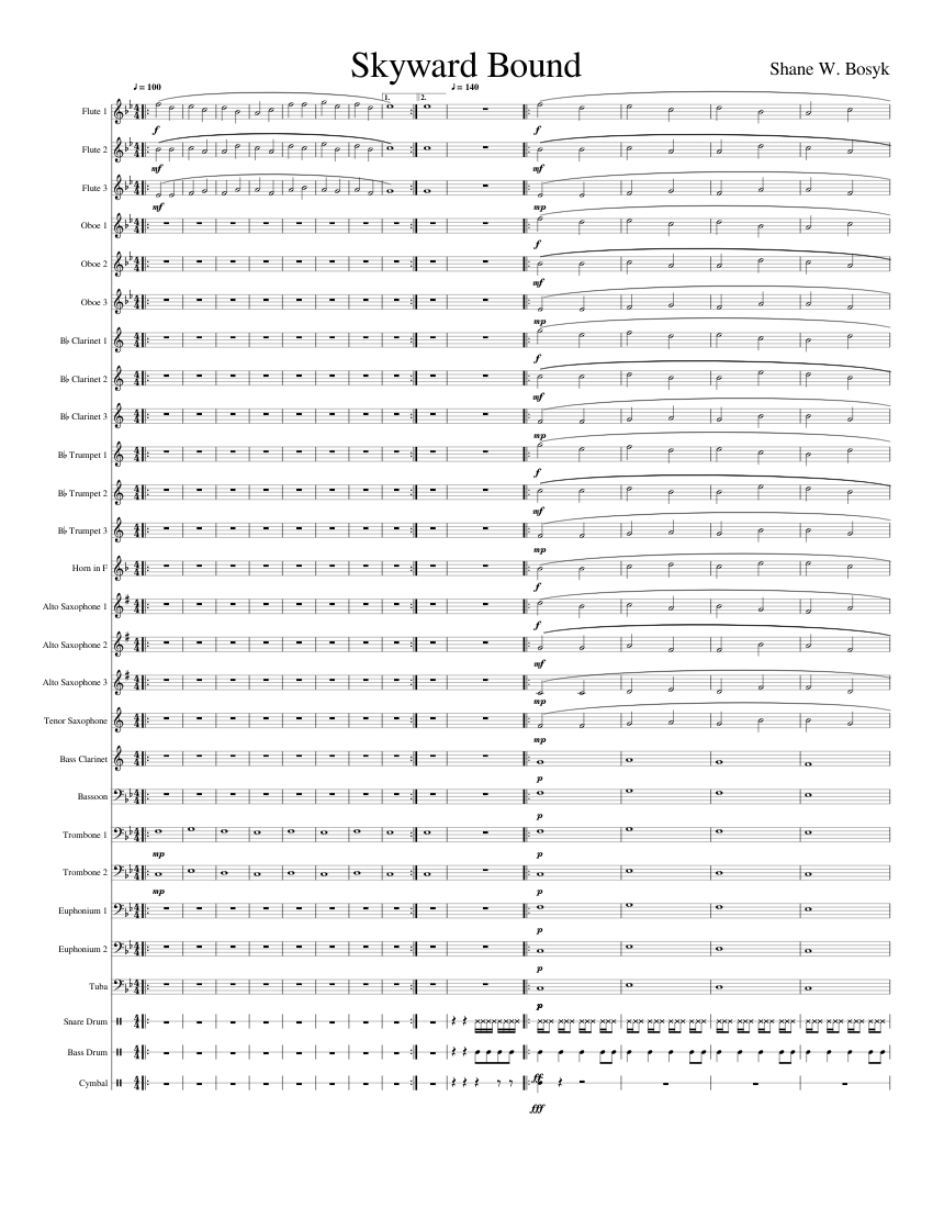 Skyward Bound Sheet music for Trombone, Euphonium, Tuba, Flute & more instruments (Concert Band ...