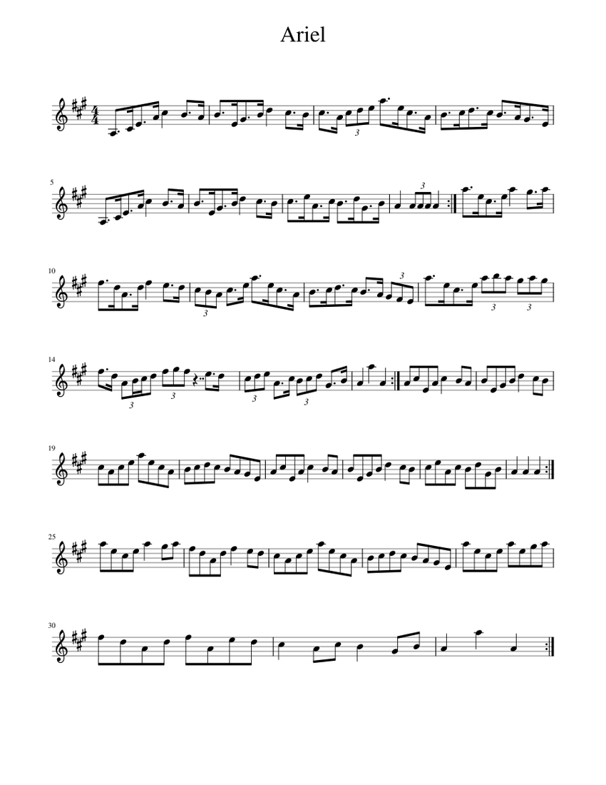 Ariel Sheet music for Piano (Solo) Easy | Musescore.com
