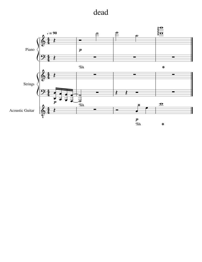 Dead Sheet music for Piano, Guitar, Strings group (Mixed Trio ...