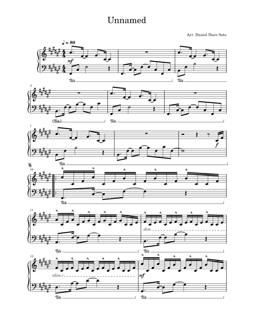 Unnamed – Unnamed Sheet Music for Piano (Solo) easy | MuseScore.com