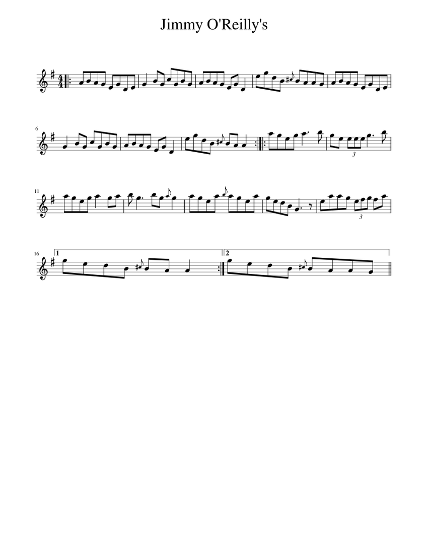 Jimmy O'Reilly's Sheet music for Piano (Solo) Easy | Musescore.com