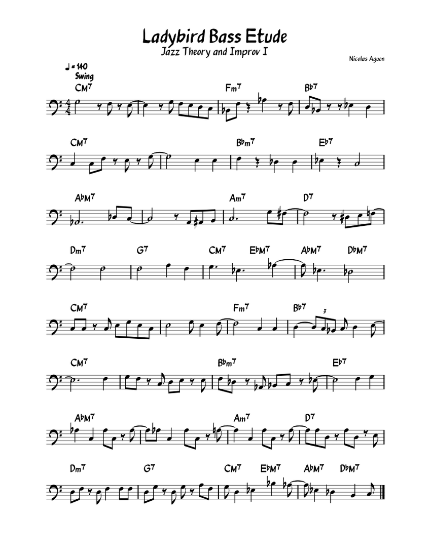 Ladybird Bass Etude Sheet music for Piano (Solo) | Musescore.com