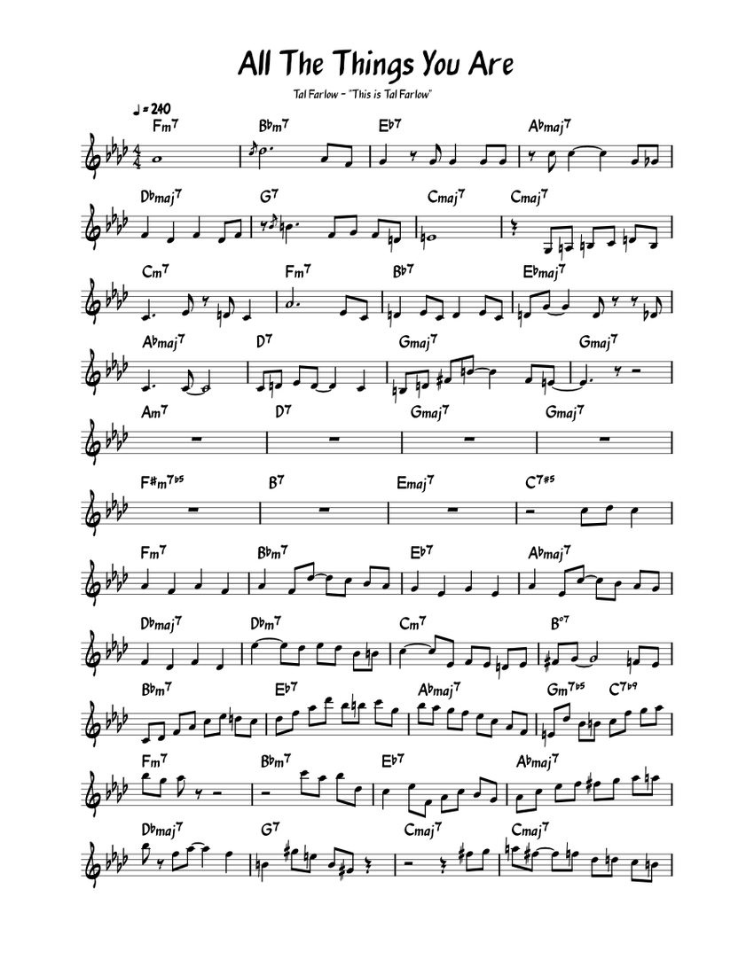 All The Things You Are Sheet music for Piano (Jazz Band) Easy ...