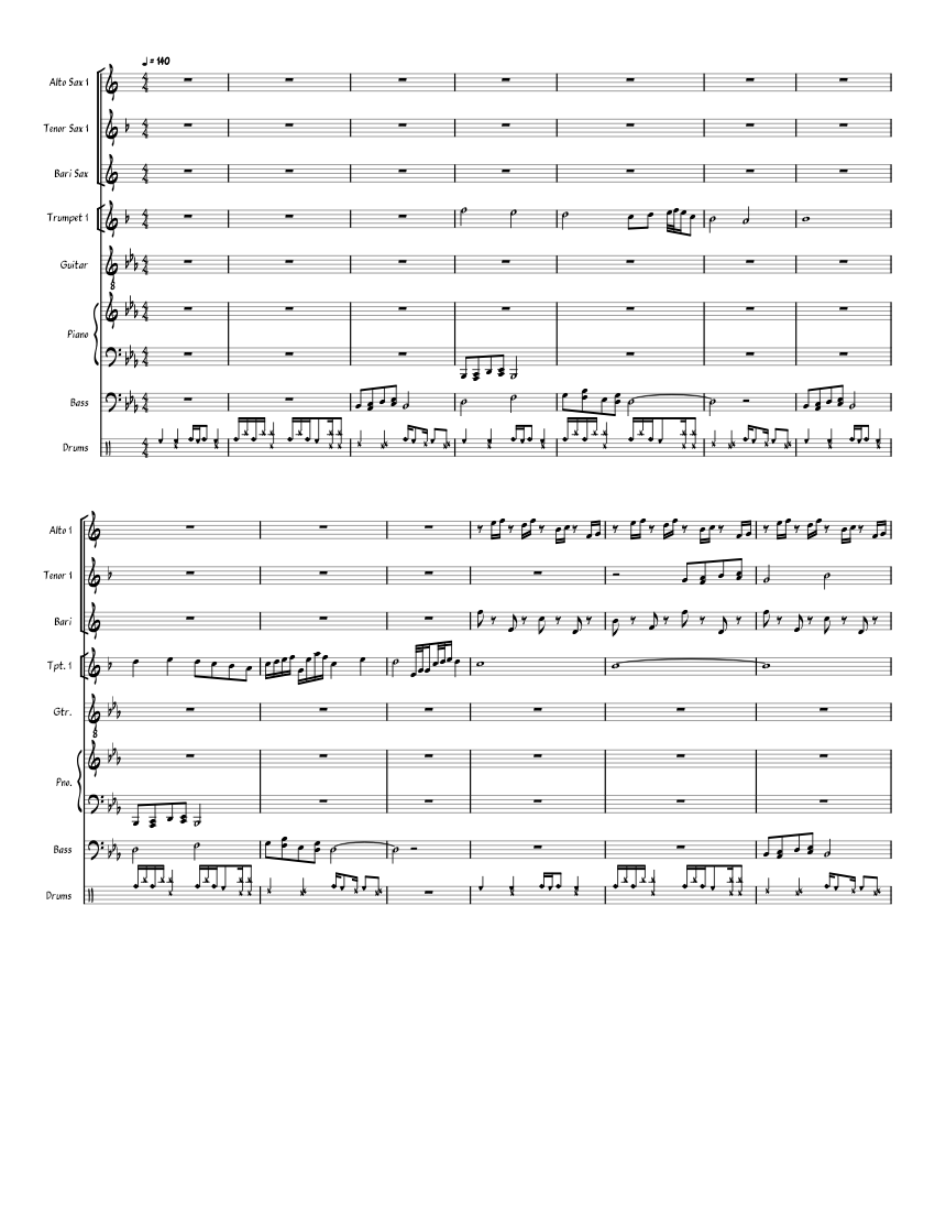 How is this my Problem Sheet Music for Piano, Saxophone alto, Saxophone ...