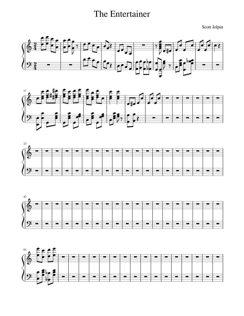 The Entertainer - piano tutorial