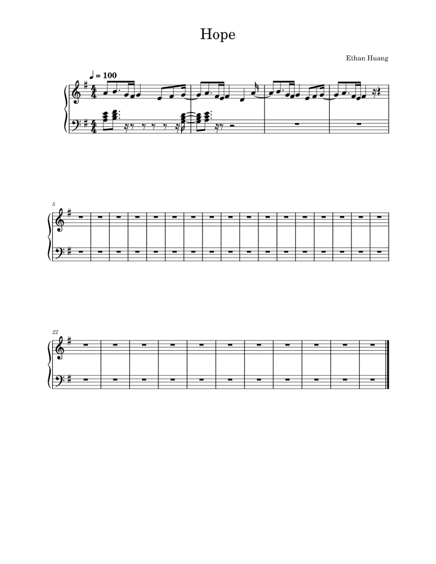 Hope Sheet music for Piano (Solo) Easy | Musescore.com