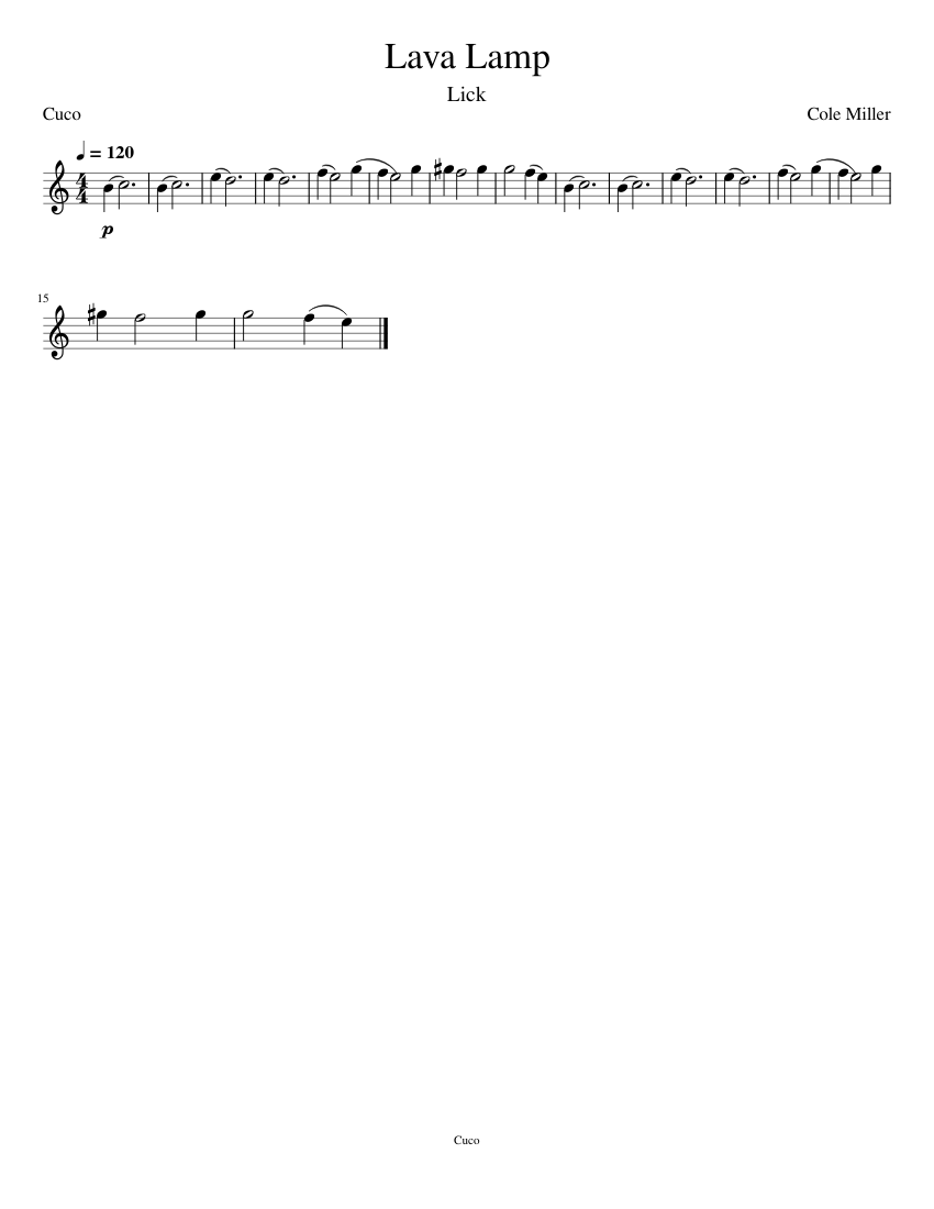 Lava Lamp Sheet music for Saxophone alto (Solo) | Musescore.com