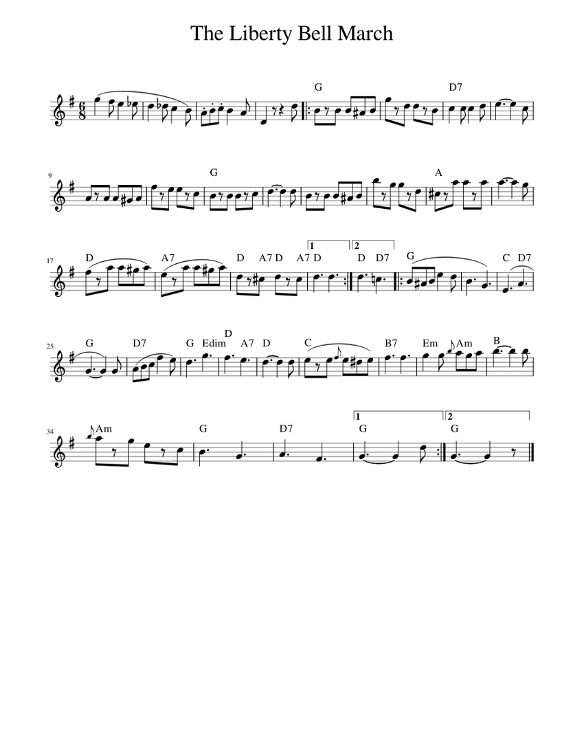 The Liberty Bell March Sheet music for Piano (Solo) | Musescore.com