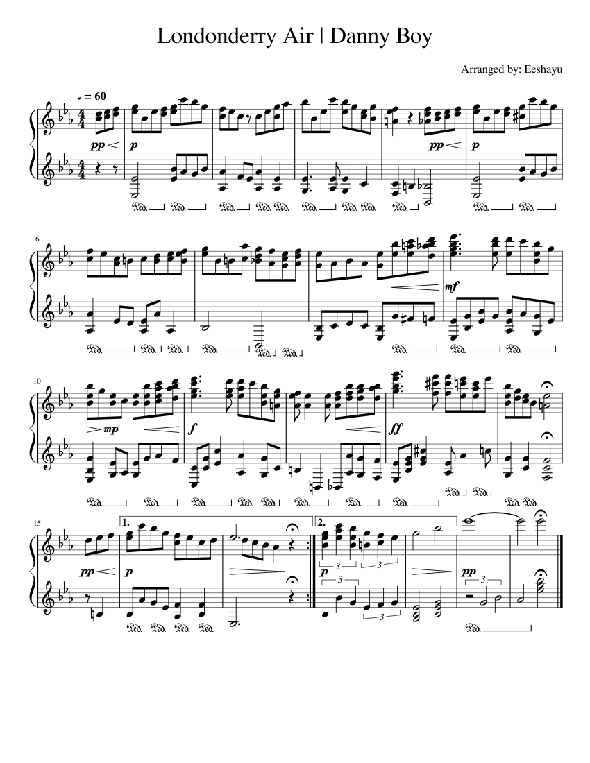 Londonderry Air | Danny Boy Sheet music for Piano (Solo) | Musescore.com