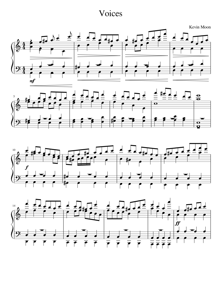 Voices Sheet music for Piano (Solo) | Musescore.com