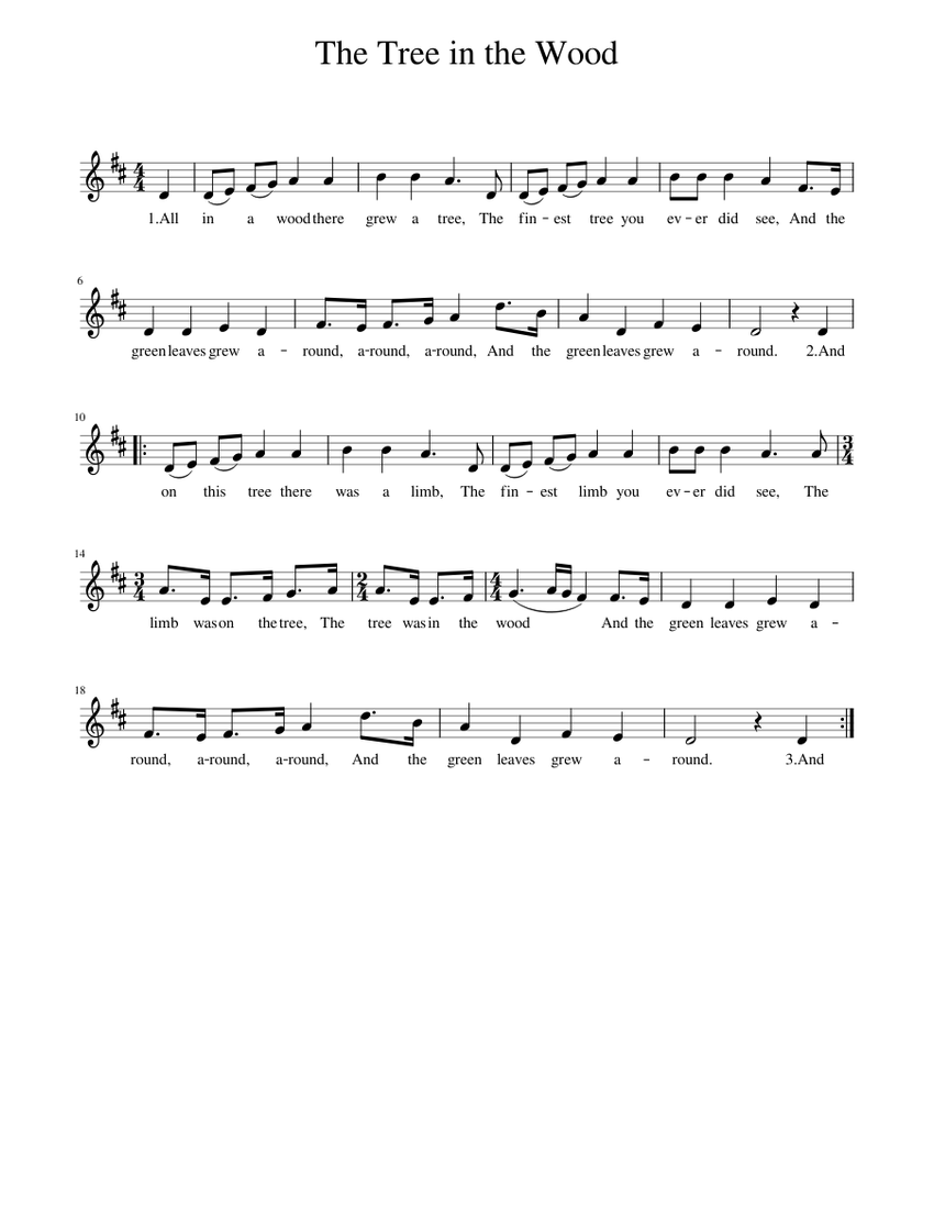 The Tree in the Wood Sheet music for Piano (Solo) Easy | Musescore.com