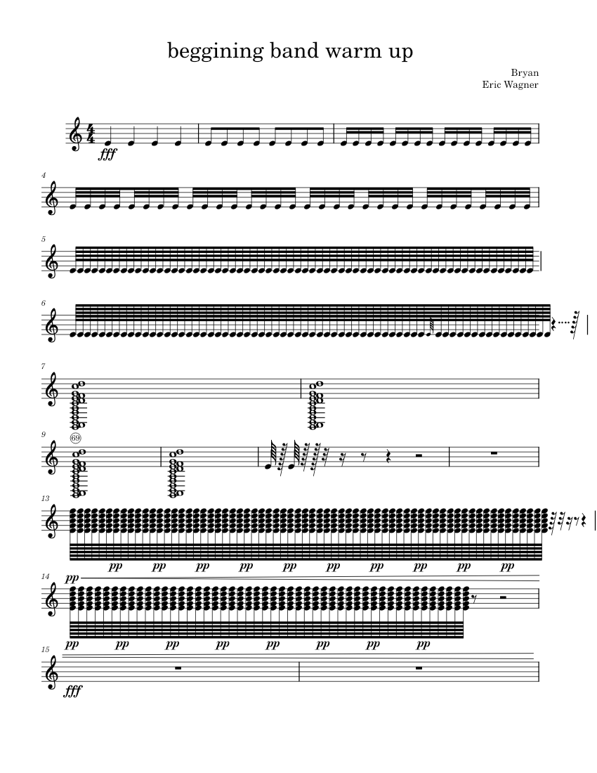 Beginning Band Warm-Up Sheet music for Piano (Piano Four Hand) Easy ...