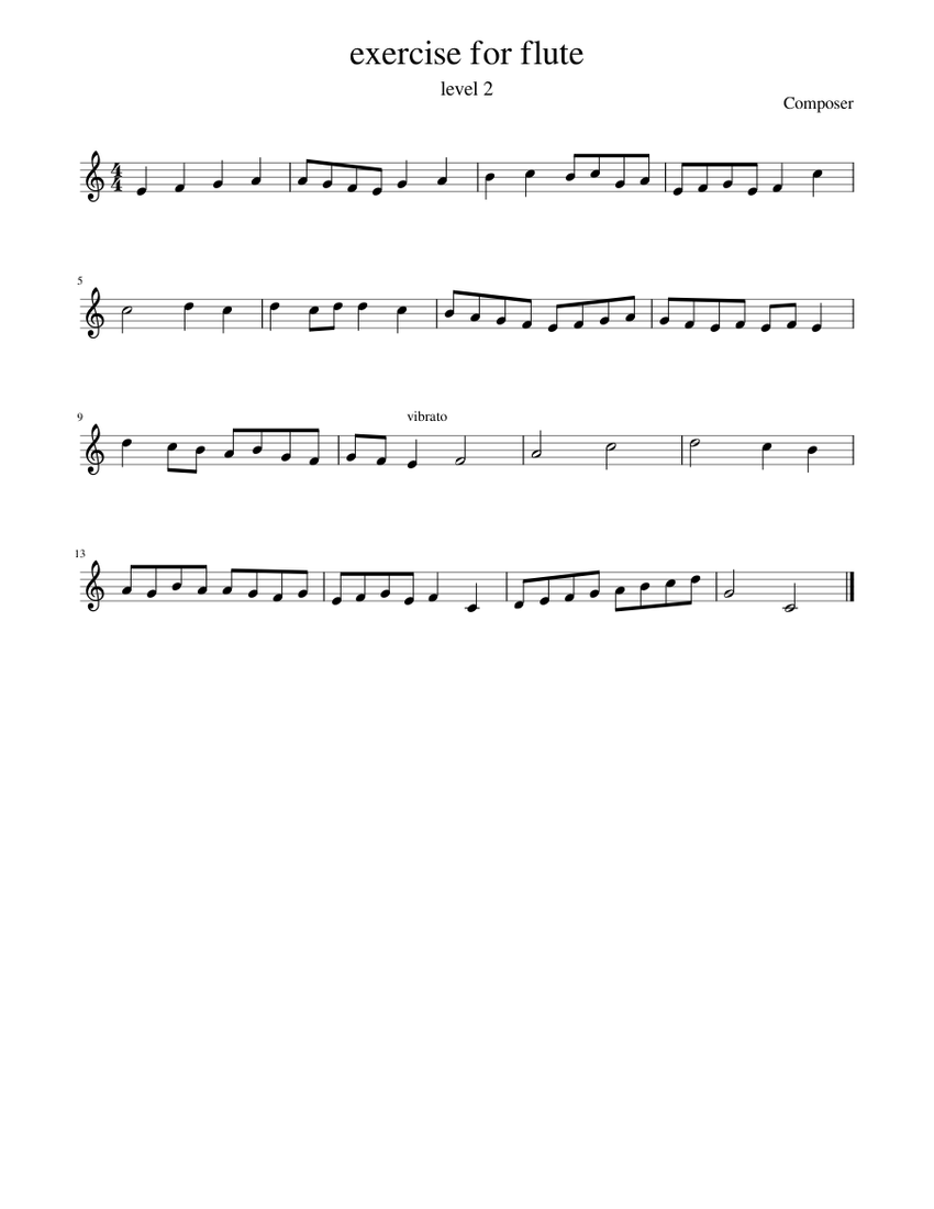 exercise for flute Sheet Music for Flute (Solo) | MuseScore.com