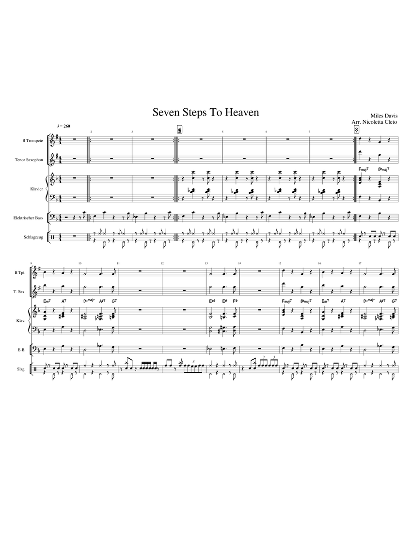Seven Steps To Heaven - Miles Davis Sheet Music with Chords for Piano ...