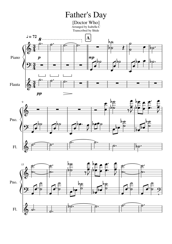 Doctor who theme - Misc Television Sheet Music for Piano, Flute (Solo ...