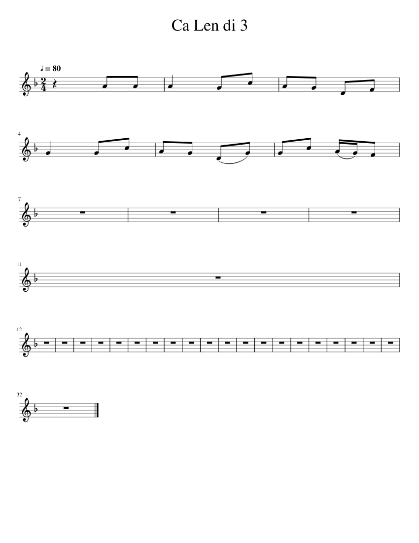 Ca_Len_di_3 Sheet music for Piano (Solo) Easy | Musescore.com