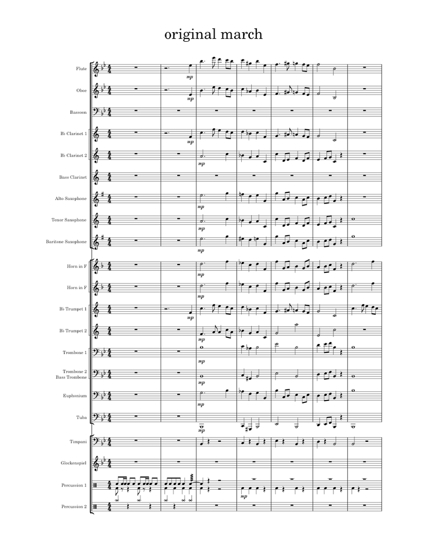 original march Sheet music for Trombone, Euphonium, Tuba, Flute & more ...