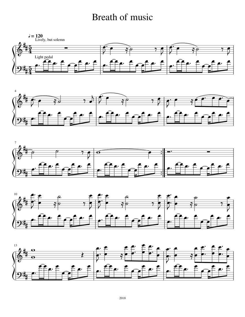 Breath of music Sheet music for Piano (Solo) | Musescore.com