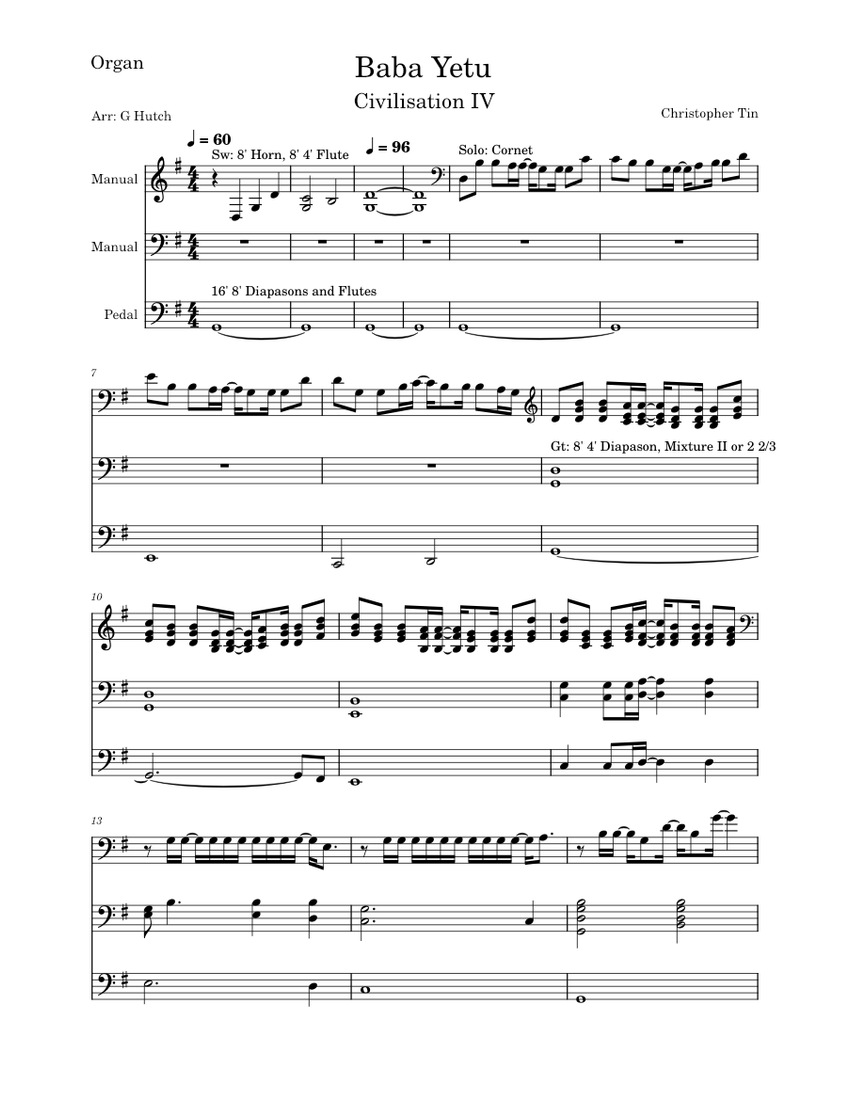 Baba Yetu (Organ Cover) – Christoper Tin Sheet music for Accordion, Harpsichord, Cello (Solo ...