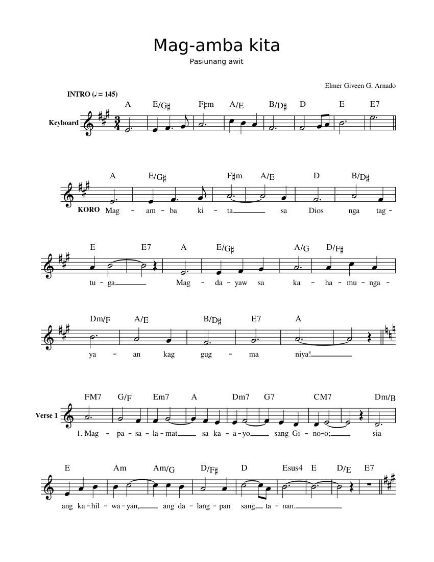 Mag-amba kita - piano tutorial