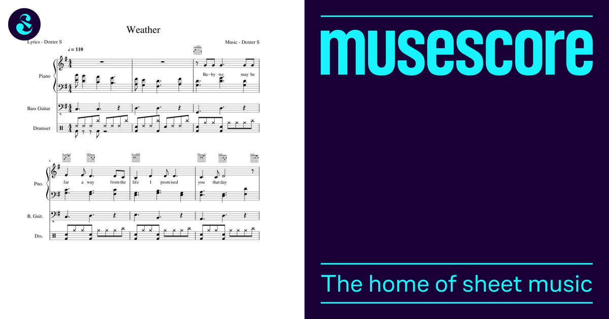 Weather Sheet Music for Piano, Bass guitar, Drum group (Mixed Trio ...