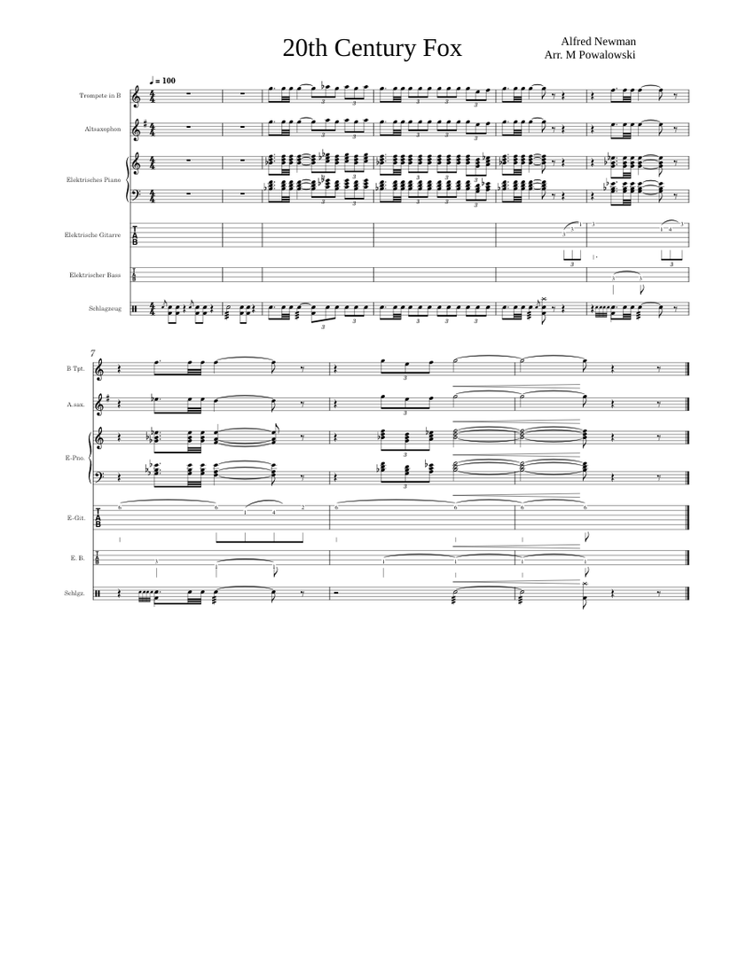 20th century fox fanfare – Alfred Newman Sheet music for Piano ...