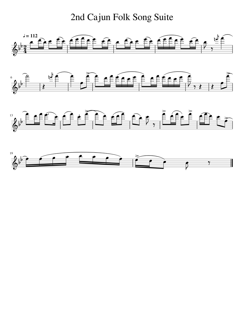 2nd Cajun Folk Song Suite Sheet music for Piano (Solo) Easy | Musescore.com