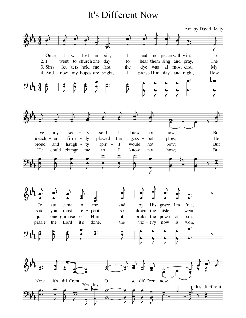 It's Different Now Sheet Music for Female, Male (Choral) | MuseScore.com