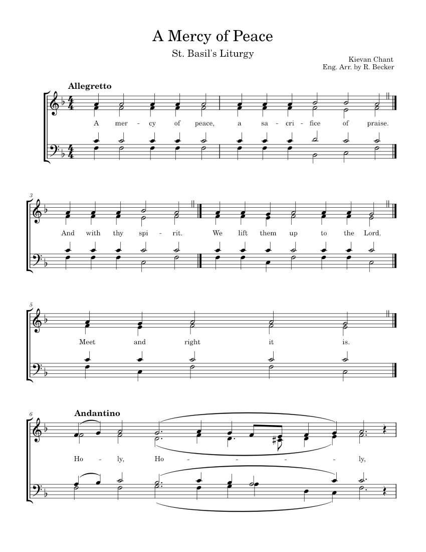 Anaphora - Kievan Chant Sheet Music | MuseScore.com