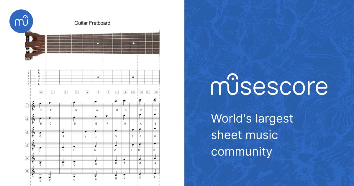 Guitar Fretboard Helper Sheet Music and Tab for Guitar, Bass guitar ...