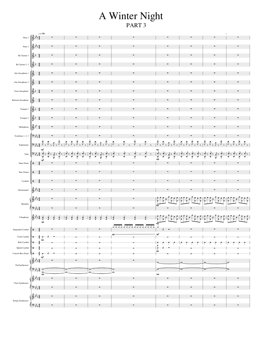 A Winter Night - PART 3 (CLOSER) for Marching Band Sheet Music for ...
