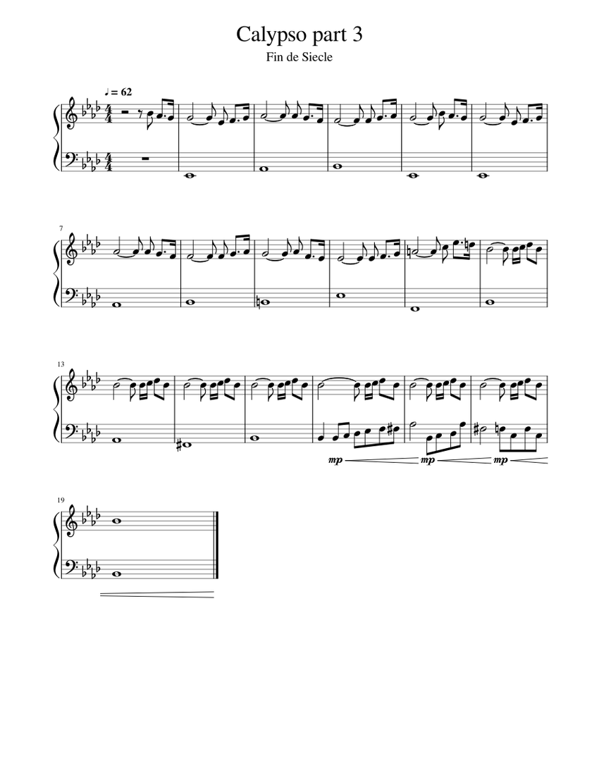 Calypso part 3 Sheet music for Piano (Solo) Easy | Musescore.com